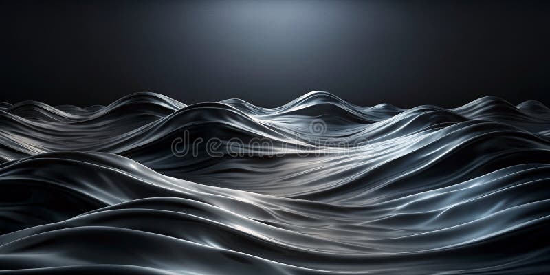 Dark Flow Black and Gray Abstract Waves AI-Generated Content Stock ...