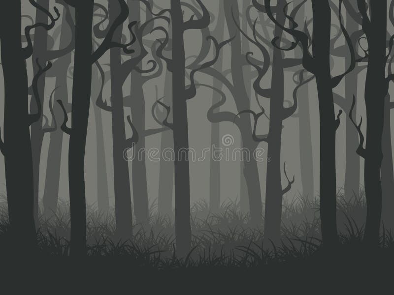 Dark Foggy Forest Landscape. Abstract Vector Background Stock Vector ...