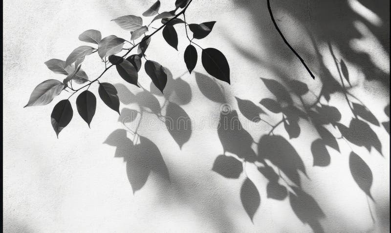 Shadow Tree Casting Pattern Wall Simple Elegant Design Stock Photos ...