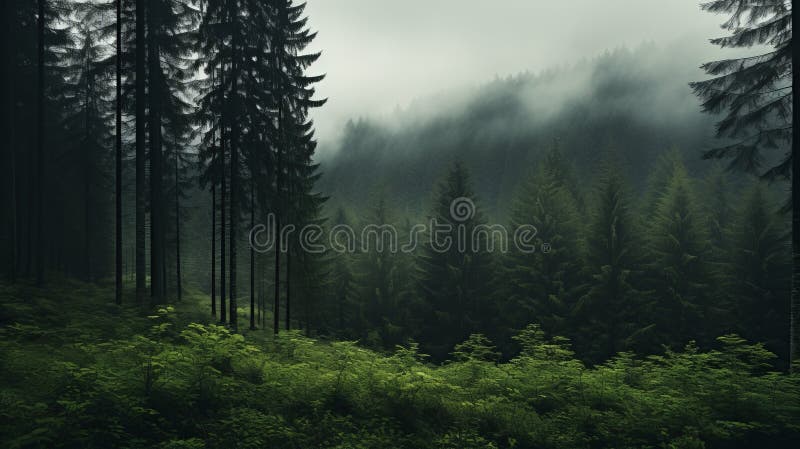 Misty Green Forest: a Dark and Foreboding Landscape in 8k Resolution ...