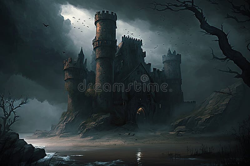 Dark and Foreboding Fortress, Built To Withstand Any Siege Stock ...