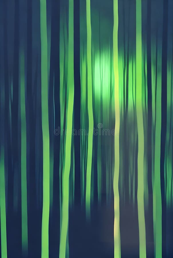 Dark Forest Drawing with Duotone Colors. Stock Illustration ...