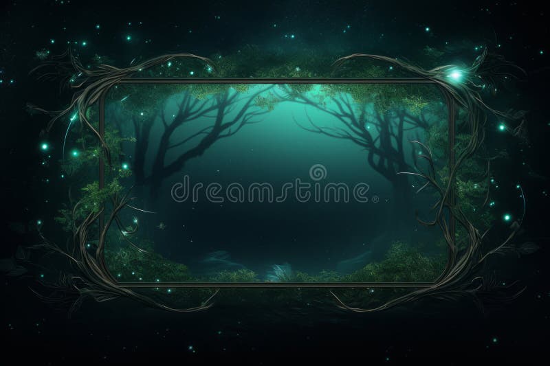 A Dark Forest with a Frame in the Middle of it Stock Illustration ...