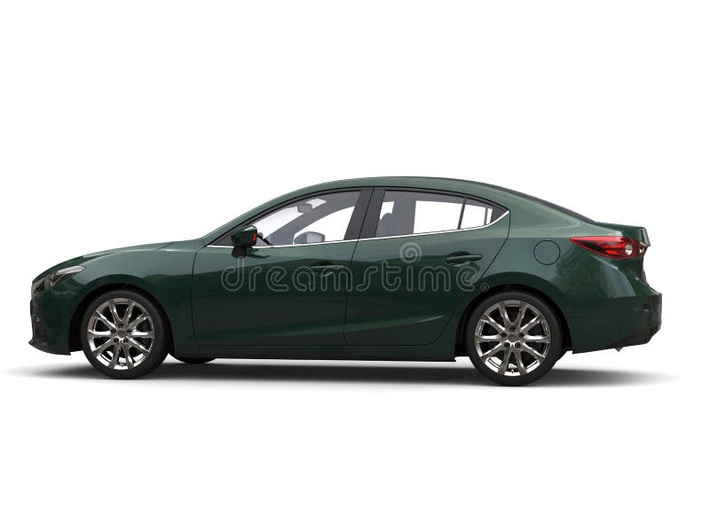 Dark Forest Green Modern Business Car - Side View Stock Illustration ...