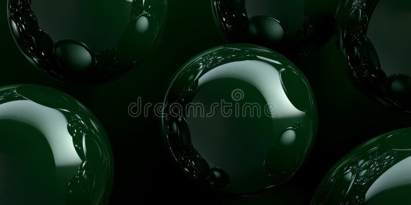 Dark Forest Green Spherical Carbon Textures with Deep, Glossy Patterns ...