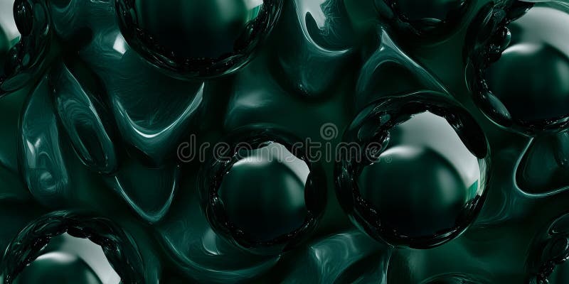 Dark Forest Green Spherical Carbon Textures with Deep, Glossy Patterns ...