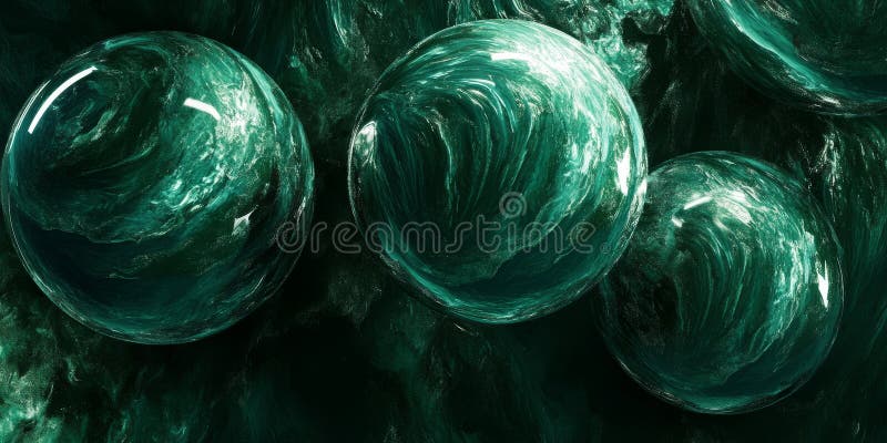 Dark Forest Green Spherical Carbon Textures with Deep, Glossy Patterns ...