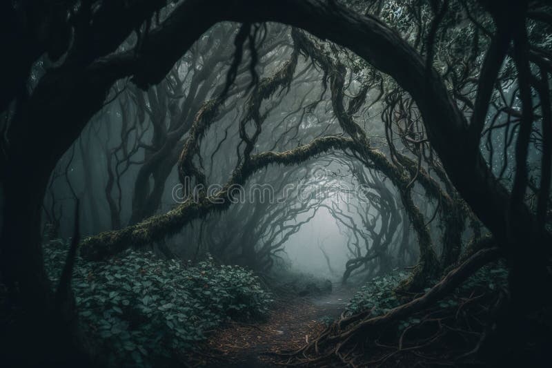 Dark Forest Path Drawing