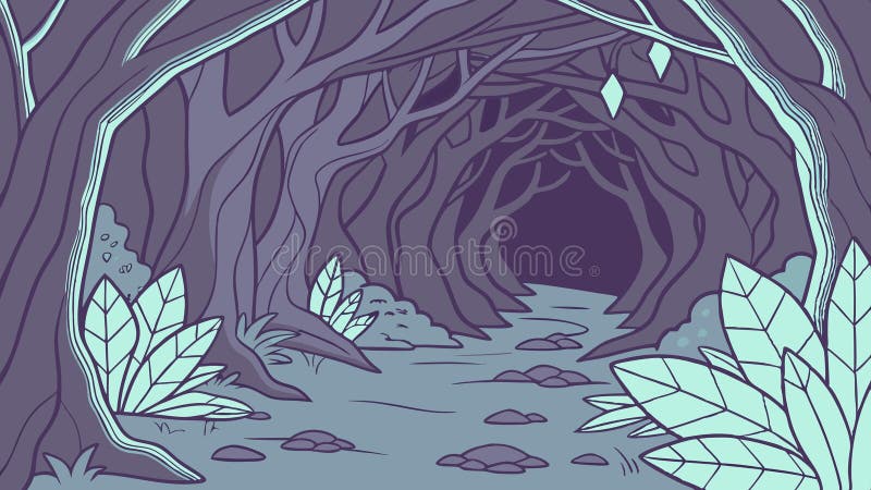 Dark Forest Path, Mysterious Woods Vector Design Generative AI Stock ...