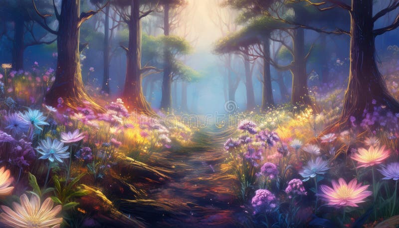 Dark Forest Transitions into an Endless Void with Barely Visible Trees ...