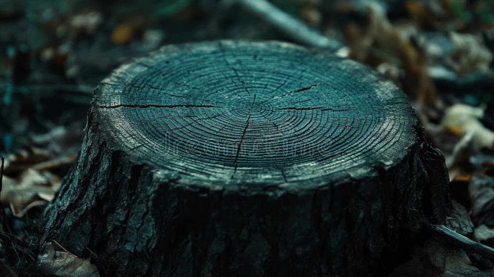 Dark Forest Tree Stump Rings Texture Detail Stock Illustration ...