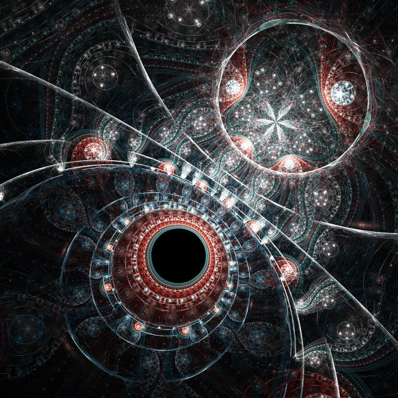 Dark Fractal Clockwork, Time Machine Stock Illustration - Illustration ...
