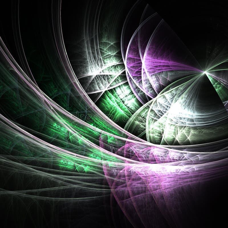 Dark Fractal Curves, Digital Artwork Stock Illustration - Illustration ...