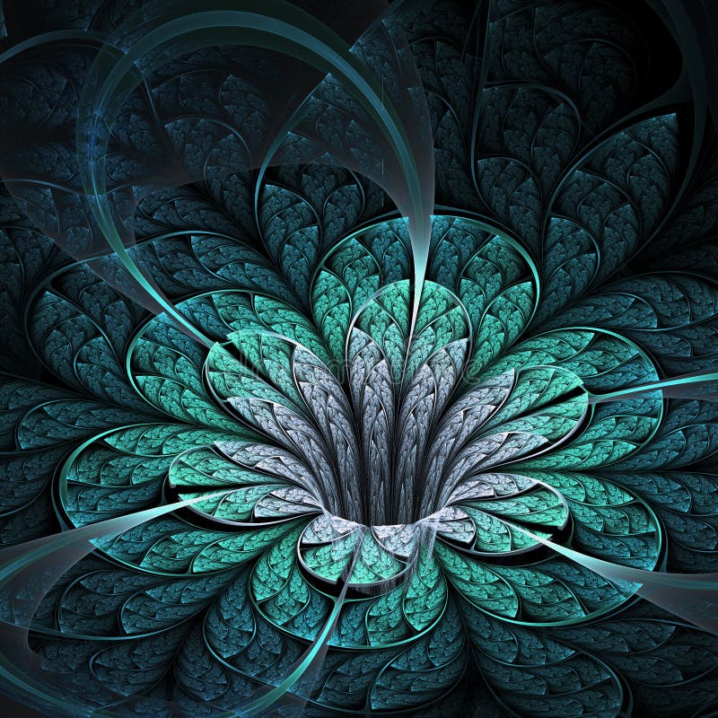 Dark Fractal Flower Stock Illustration Illustration Of Blue 82148531