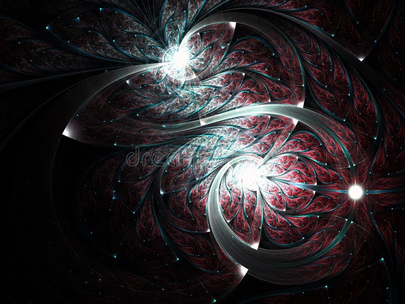 Dark Fractal Spiral Pattern Stock Illustration - Illustration of ...