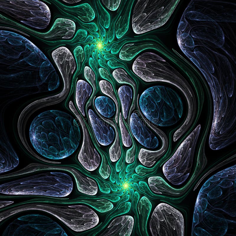 Dark fractal spirals stock illustration. Illustration of concept - 90339962