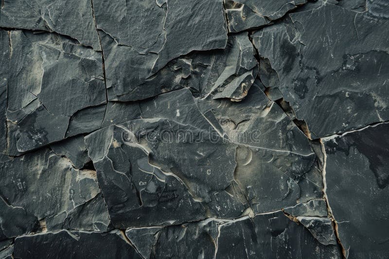 Dark Fractured Rock Surface with Sharp Edges and Rough Texture Stock ...