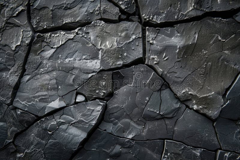 Dark Fractured Rock Surface with Sharp Edges and Rough Texture Stock ...