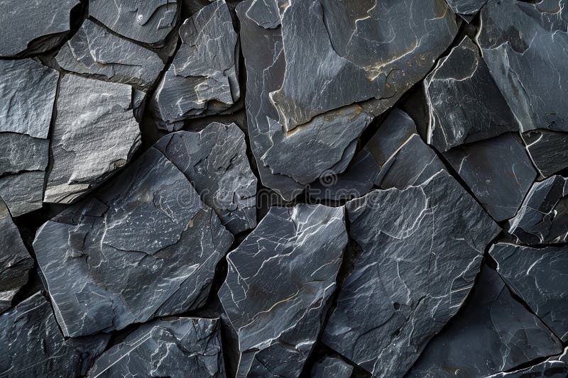 Dark Fractured Rock Surface with Sharp Edges and Rough Texture Stock ...