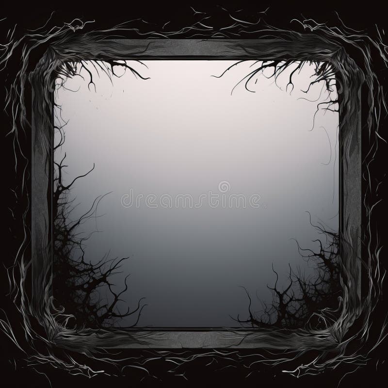 A Dark Frame with Branches and Leaves on it Stock Illustration ...