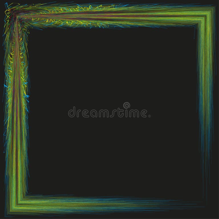Dark Frame Icon. Glowing Green Edge. Abstract Border Shape. Vector ...