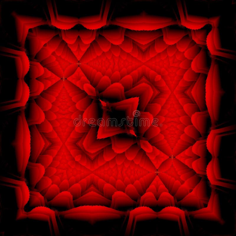 Dark Framed Scarlet and Black Square Composition Design Stock ...