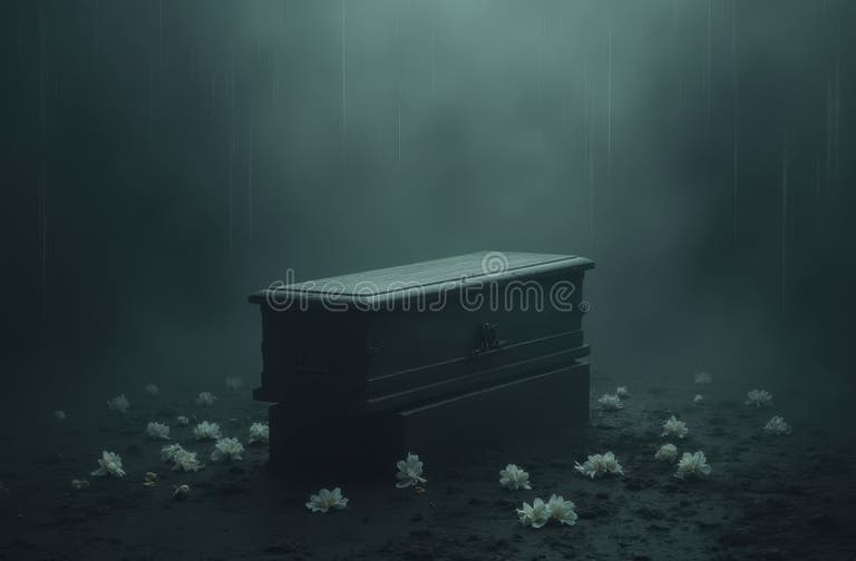 A Dark Funeral Scene at 2-1-2025 Stock Illustration - Illustration of ...