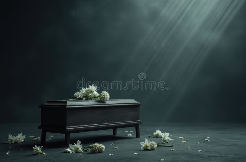 A Dark Funeral Scene at 2-1-2025 Stock Illustration - Illustration of ...