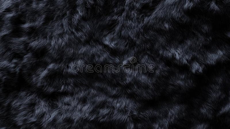 Dark Fur Texture, a Close-Up View of Black Fur Stock Illustration ...