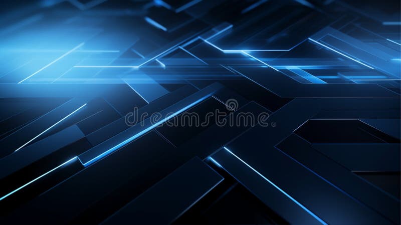 Dark and Futuristic Abstract Background in Blue Tones Stock ...