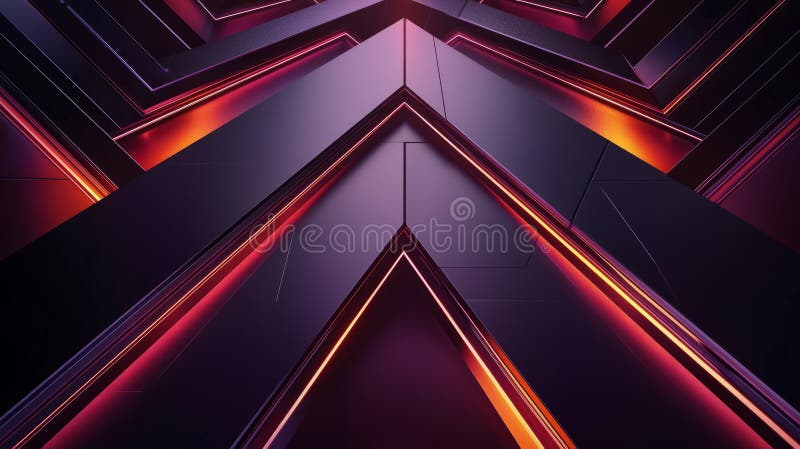 Dark Futuristic Background with Arrows in Smooth Metallic Gradient ...