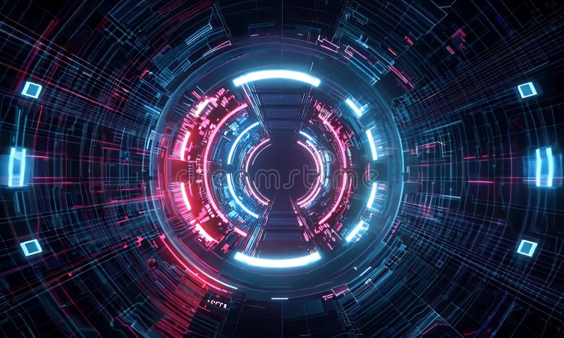Dark Futuristic Background with Subtle Neon Grid Patterns Stock Video ...