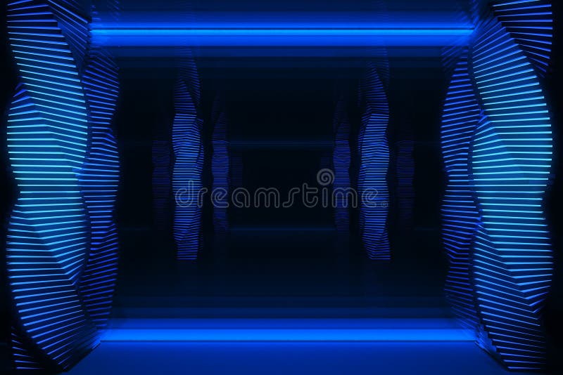 Dark Futuristic Interior with Neon Lights. Design Concept Stock ...