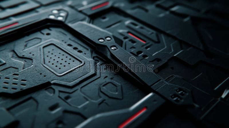 Dark Futuristic Tech Panel Surface Texture Detail Stock Illustration ...