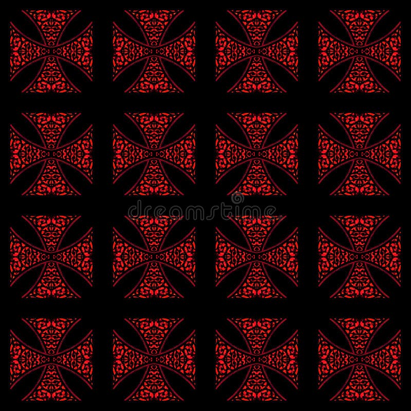 Dark Geometric Arabesque Seamless Pattern Stock Illustration ...