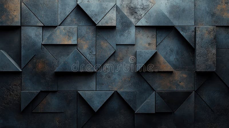 Dark Geometric Concrete Texture Background with Triangular Shapes ...