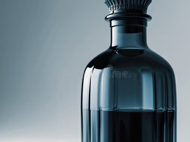 Dark Glass Bottle with Crown Cap and Dark Liquid Stock Photo - Image of ...