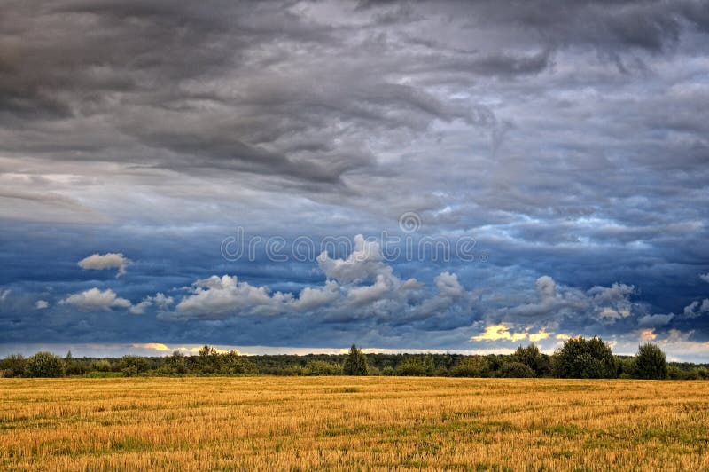 Clouds over the field. stock image. Image of plain, light - 123911499