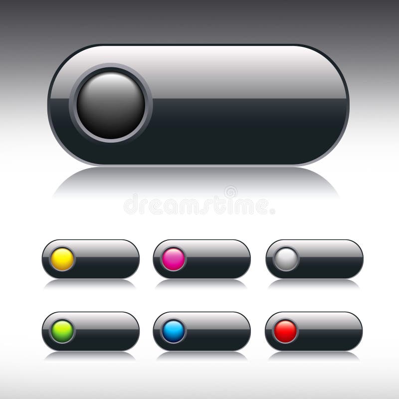 Black buttons stock vector. Illustration of download, glamour - 5203362