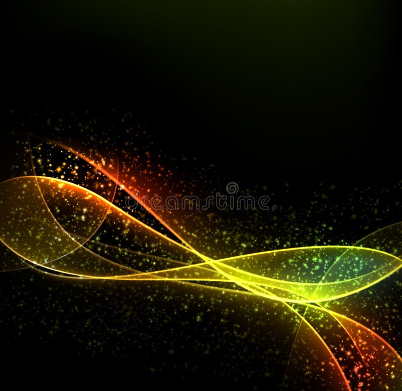 Dark Glow Background with Color Waves. Stock Illustration ...