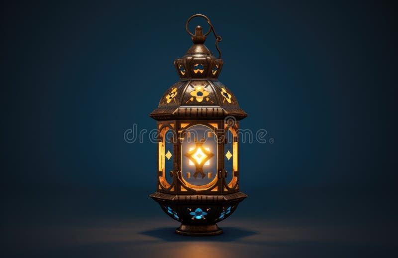 A Dark Glowing Lantern with Stars Over it, Stock Illustration ...