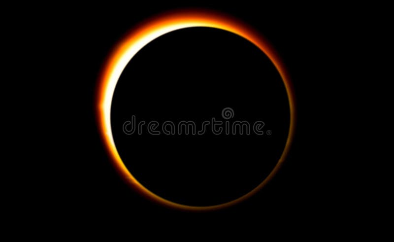 Dark Glowing Solar Eclipse Backdrop on Isolated Sky with Ring Shape Sun ...