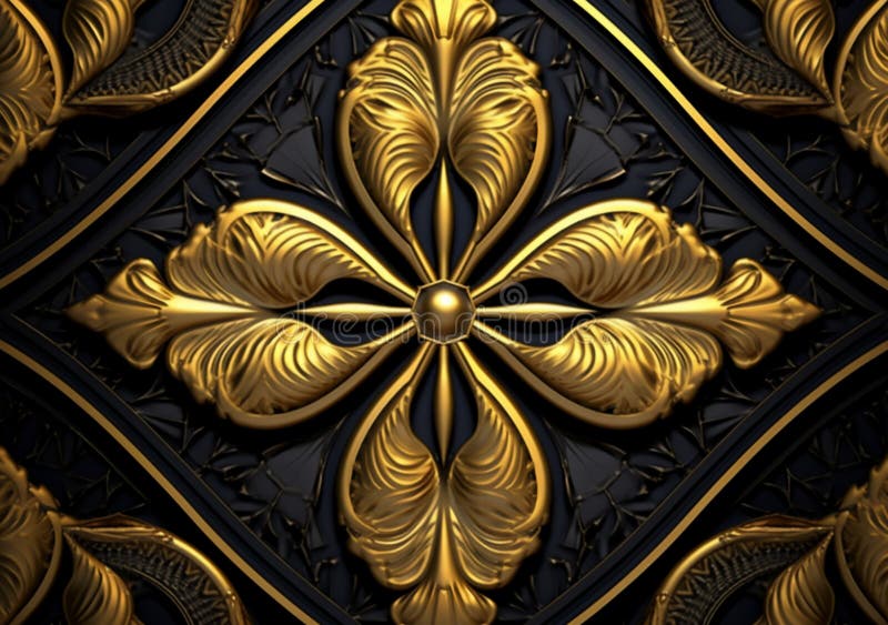 Ancient Vintage Pattern with Pattern Dark and Gold Generative a Stock ...