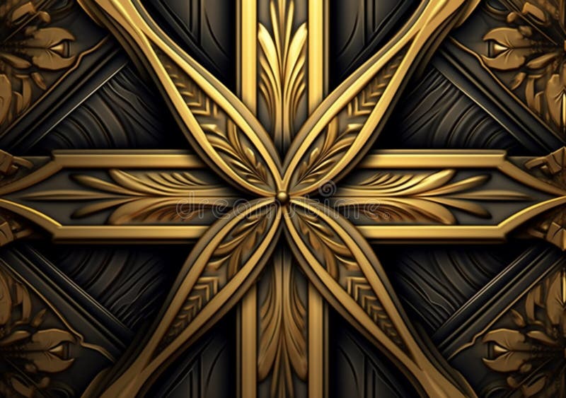Ancient Vintage Pattern with Pattern Dark and Gold Generative a Stock ...