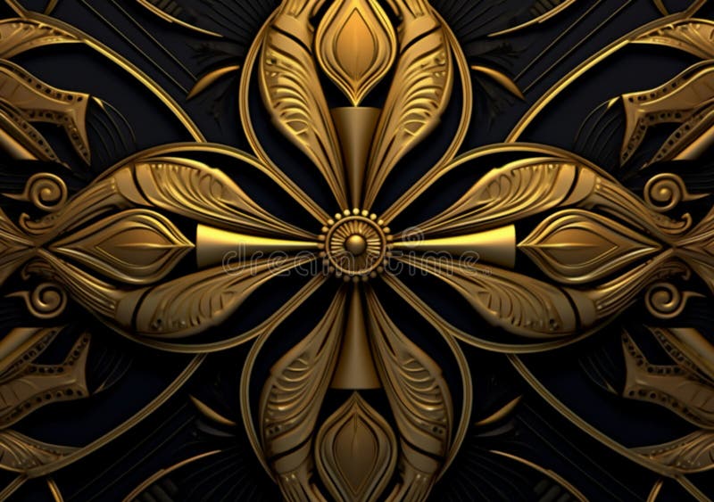 Ancient Vintage Pattern with Pattern Dark and Gold Generative a Stock ...