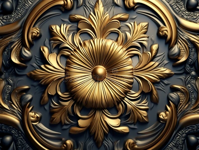 Ancient Vintage Pattern with Pattern Dark and Gold Generative a Stock ...