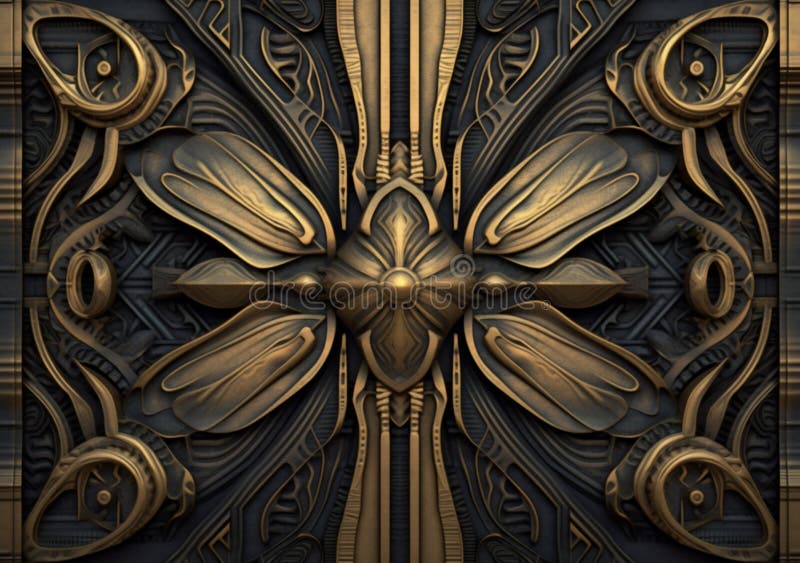 Gold Decorative Pattern with Pattern Black and Gold Generative a Stock ...