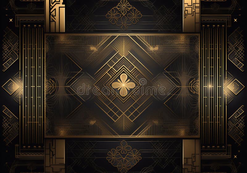 Gold Decorative Pattern with Pattern Black and Gold Generative a Stock ...