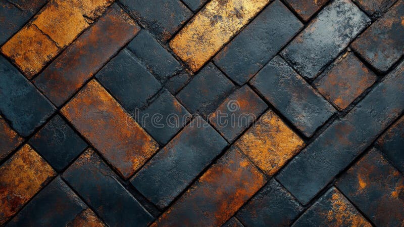Dark and Gold Brick Pavement Texture Stock Illustration - Illustration ...