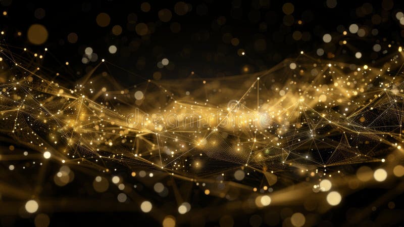 Dark and Gold Neon Cobweb Threads Background, Minimalist Style Close Up ...